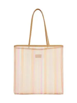 MANSUR GAVRIEL Large Filo Stripe Mesh Tote - Sunset Multi