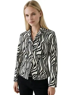 EXQUISE Adelaide Zebra Print Long Sleeve Shirt - Multi Color