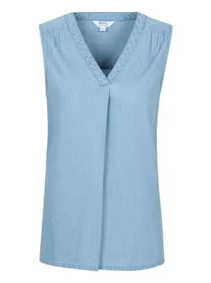 Mountain Warehouse Chambray Sleeveless Shirt - Light Blue