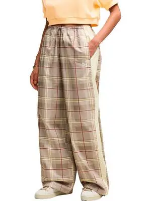 PUMA Relaxed Tartan Woven Pants - Mouse Gray