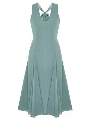 PCFG Silk Chiffon Midi Dress - Green