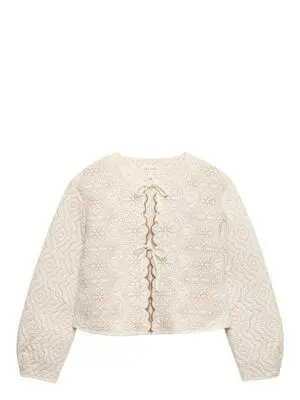 PER UNA BY M&S Scallop Trim Quilted Jacket - Ecru Ivory