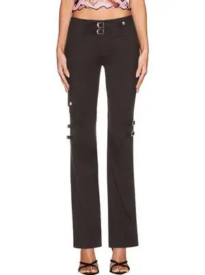 I.AM.GIA I.AM.GIA Adrienne Low Waist Straight Leg Pants With Double Buckle Detailing