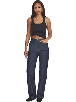 DR. DENIM Moxy High Straight Jeans - Sheck Blue Rinsed