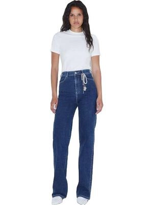 DR. DENIM Moxy High Straight Jeans - Vale Dark Plain Contrast