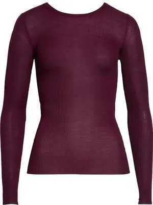 JIL SANDER Lightweight Wool Crewneck Sweater - Cherry