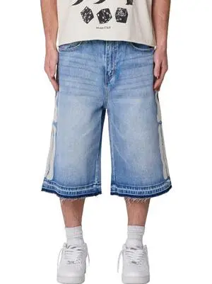 Mnml Ultra Baggy Bone Denim Shorts - Blue