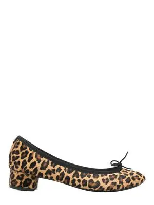 Repetto Leopard Print High Heel Ballet Flats - Black