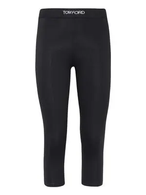 TOM FORD Logo-waistband Stretched Cropped Leggings - Black