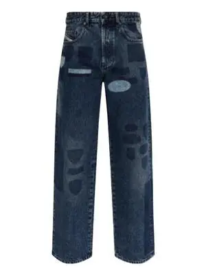 DIESEL® Patchwork Straight Leg Jeans - Navy