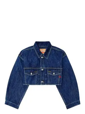 DIESEL® Cropped Oversized Denim Jacket - Medium Blue