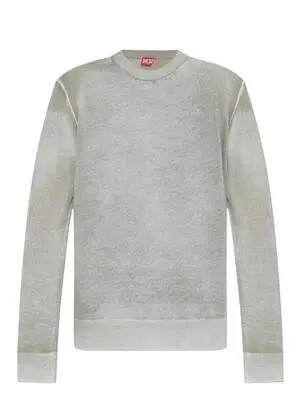 DIESEL® Logo Embroidered Cotton Jumper - Gray