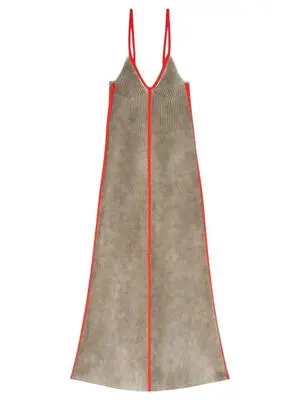 DIESEL® Rib-knitted Cami Midi Dress - Red/brown