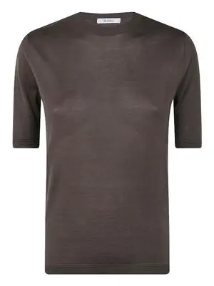 Max Mara Short-sleeved Knitted Top - Black