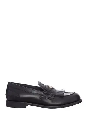 Miu Miu Miu Miu Leather Tassel Loafers Black