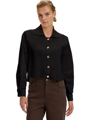 EXQUISE Corinne Poplin Shirt - Black