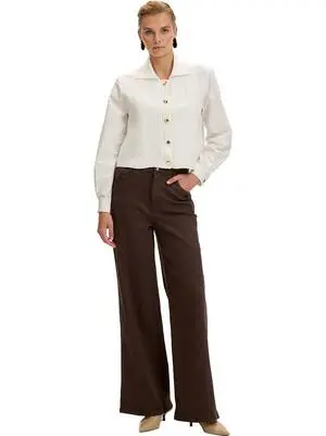 EXQUISE Corinne Poplin Shirt - Ecru