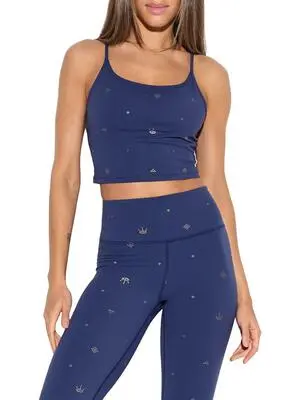 Spiritual Gangster Sacred Prism Performance Crop Tank - Indigo