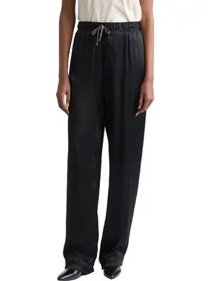 MAISON MARGIELA Satin Drawstring Pants - Black