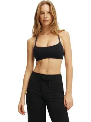 Cotton:on Active Ultra Soft T-bar Crop Top - Black Graphite