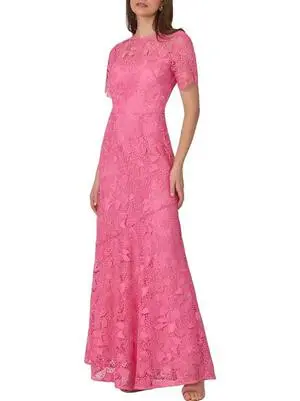 Shoshanna Floral Lace Maxi Dress - Fuchsia