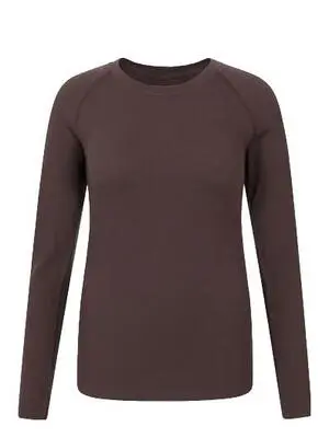 Mountain Warehouse Ribbed Seamless Thermal Top - Brown