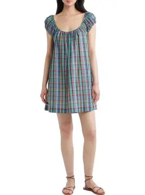 DÔEN Fay Plaid Cotton Mini Dress - Alderbrook Plaid