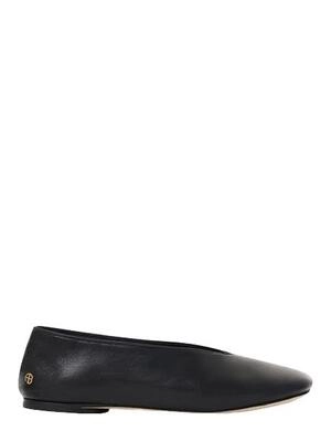 ANINE BING Anine Bing Smooth Leather Flat Black