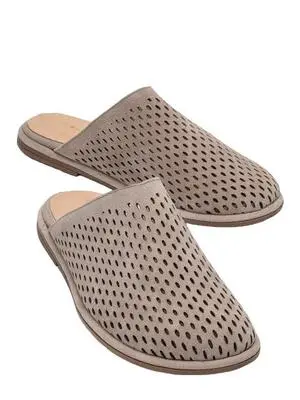 FOREVER & ALWAYS SHOES Melara Laser-cut Suede Mules - Beige Suede