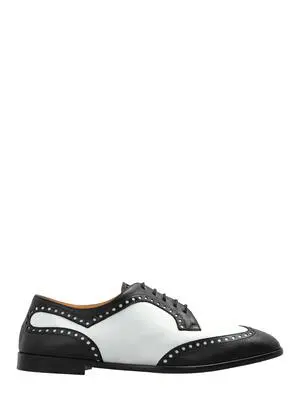 Versace Mick Leather Oxford Brogue Shoes - Black