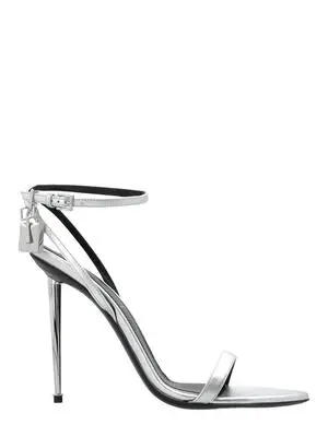 TOM FORD Leather Heeled Sandals - Silver
