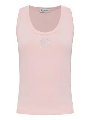 SPORTY & RICH X New York Yankees Rhinestone Logo Tank Top - Pink
