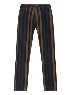 VERSACE Versace Multicolor Striped Cotton Denim Jeans