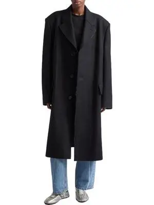 MAISON MARGIELA Raw Edge Wool Felt Coat - Black