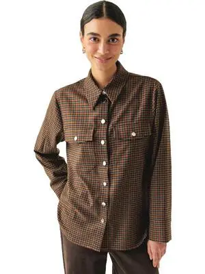 EXQUISE Hayley Long-sleeve Shirt - Brown