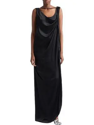 MAISON MARGIELA Draped Satin Gown - Black