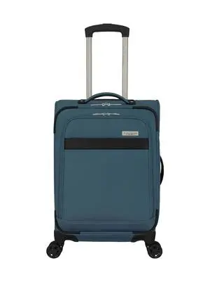 WALLYBAGS Stratford Softside Expandable Carry-on Spinner Luggage - Teal