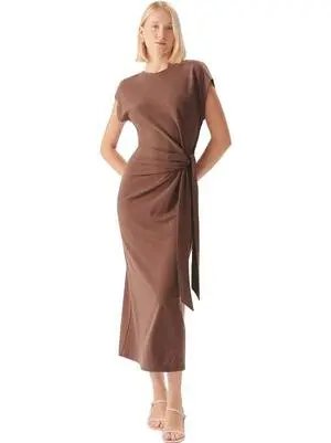 EXQUISE Rory Knit Midi Dress - Brown