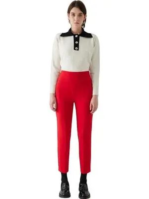 EXQUISE High Carrot Fit Pants - Red