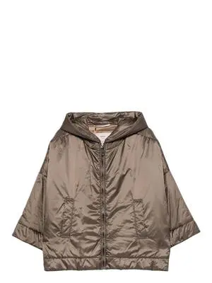 Max Mara Hooded Zip-up Coat - Multicolor