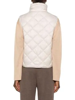 Max Mara Sleeveless Quilted Vest With High Neck And Drawstring - Multicolor