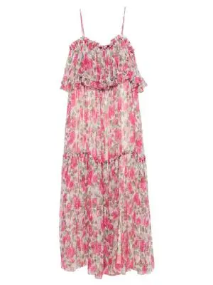Chloé Chloé Silk Floral Print Maxi Dress Multicolor