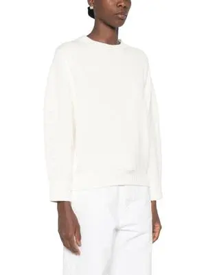 TOTEME Cotton Oversized Crew Neck Sweater - Multicolor
