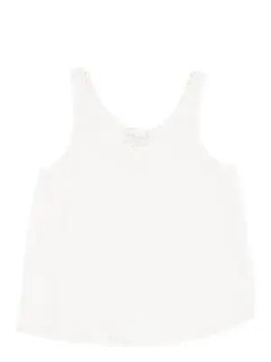 FORTE_FORTE FORTE FORTE Linen Sleeveless Top With Scalloped Trim