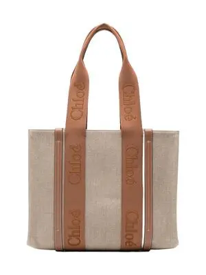 Chloé Woody Linen Tote Bag - Multicolor