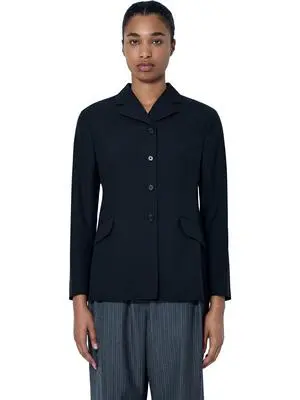 JIL SANDER Tailored Wool Blend Blazer - Black