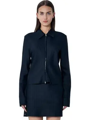 Our Legacy Slim Zip Shirt With Classic Collar - Black