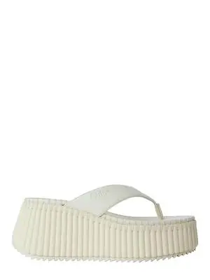 Chloé Nama Wedge Sandals With Platform Sole - White