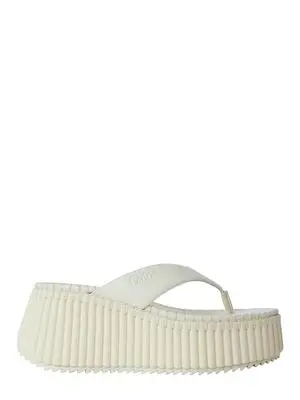 Chloé Nama Wedge Sandals With Platform Sole - White