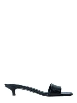 TOTEME Slim Lizard-embossed Open Toe Sandals - Black